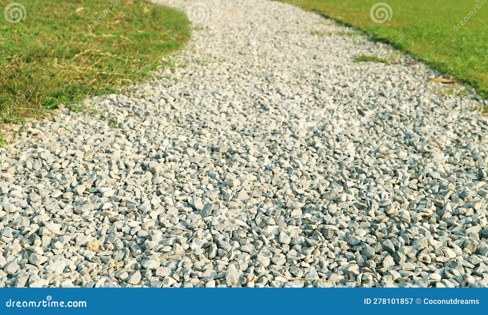 Curvy Gravel Path in the Morning Sunlight Stock Image - Image of patio ...