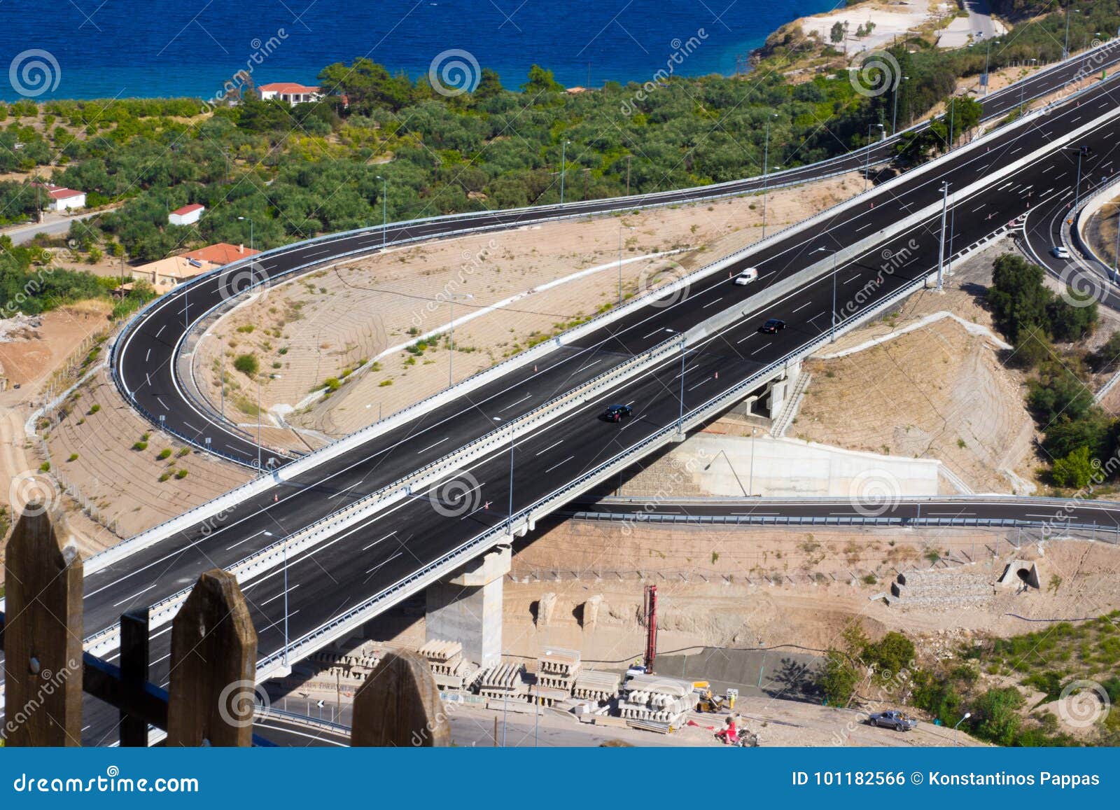 Curvy highway exit stock photo. Image of forest, beltway - 101182566