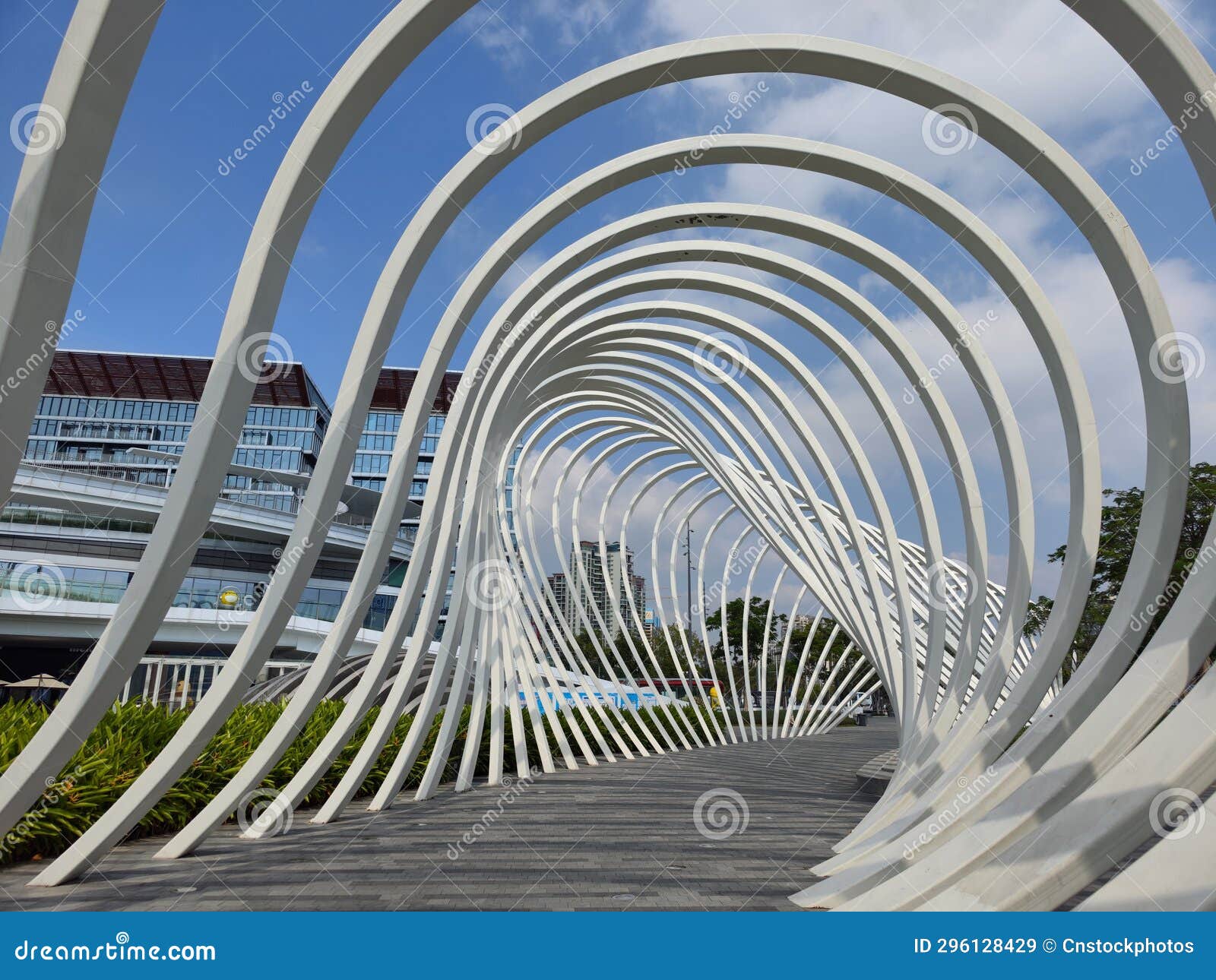 Curvy Metal Structure Artwork at OH Bay in Shenzhen, China Editorial ...