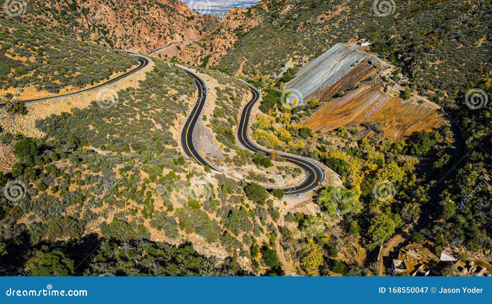 A Curvy Mountain Road in Arizona Stock Image - Image of summit, road ...