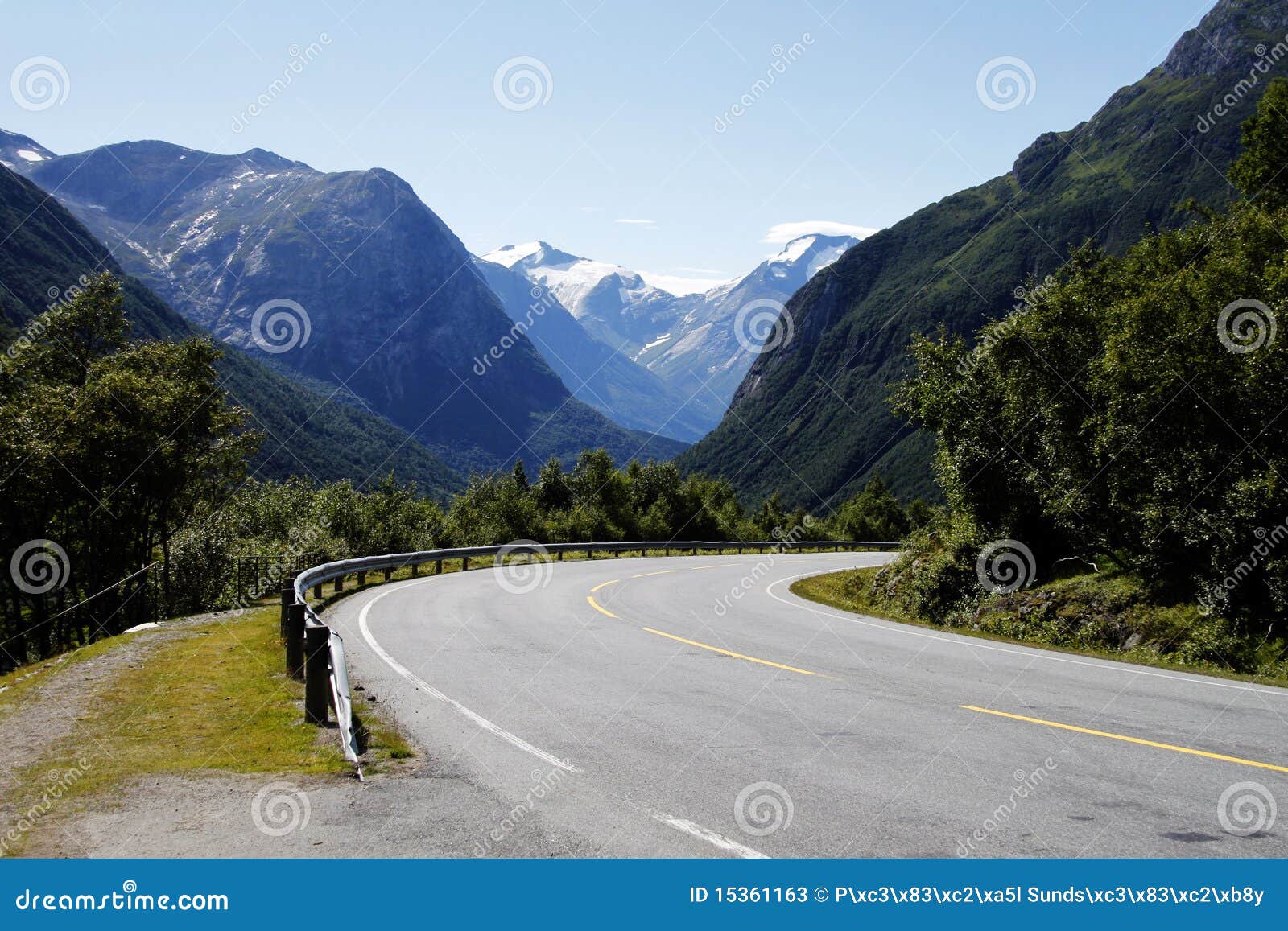 Curvy Mountain Road in Norway Stock Image - Image of scenery, road ...