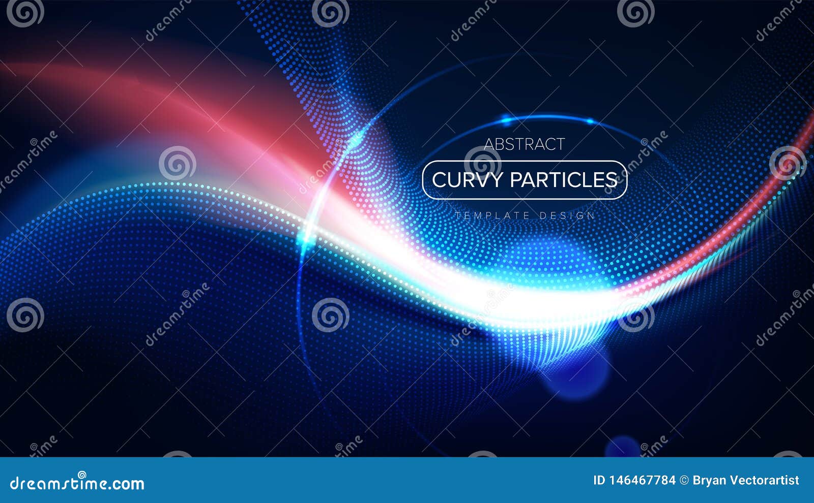 Curvy Particles Template Design in Vector Stock Vector - Illustration ...