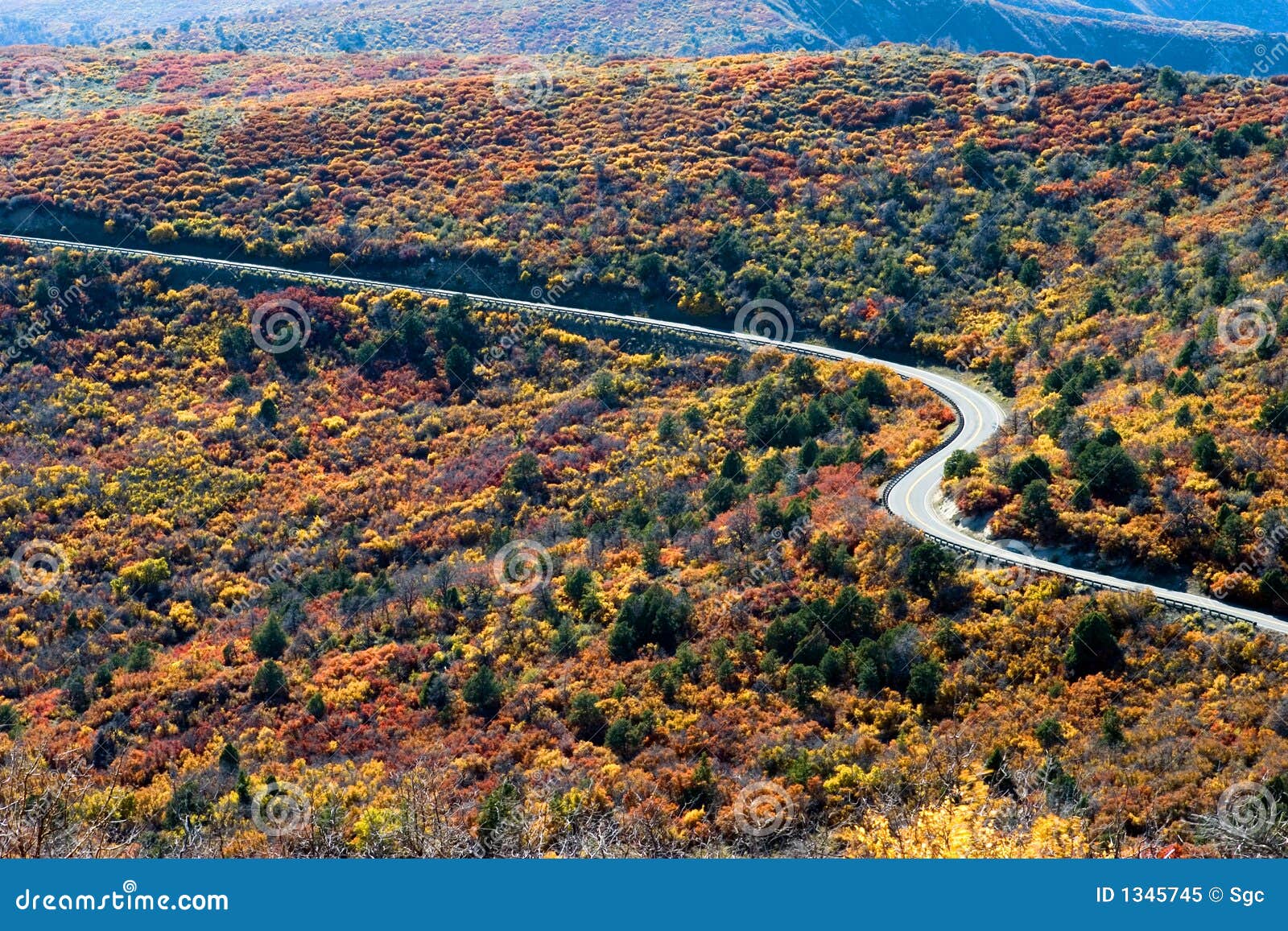 Curvy road stock image. Image of colorful, color, beautiful - 1345745
