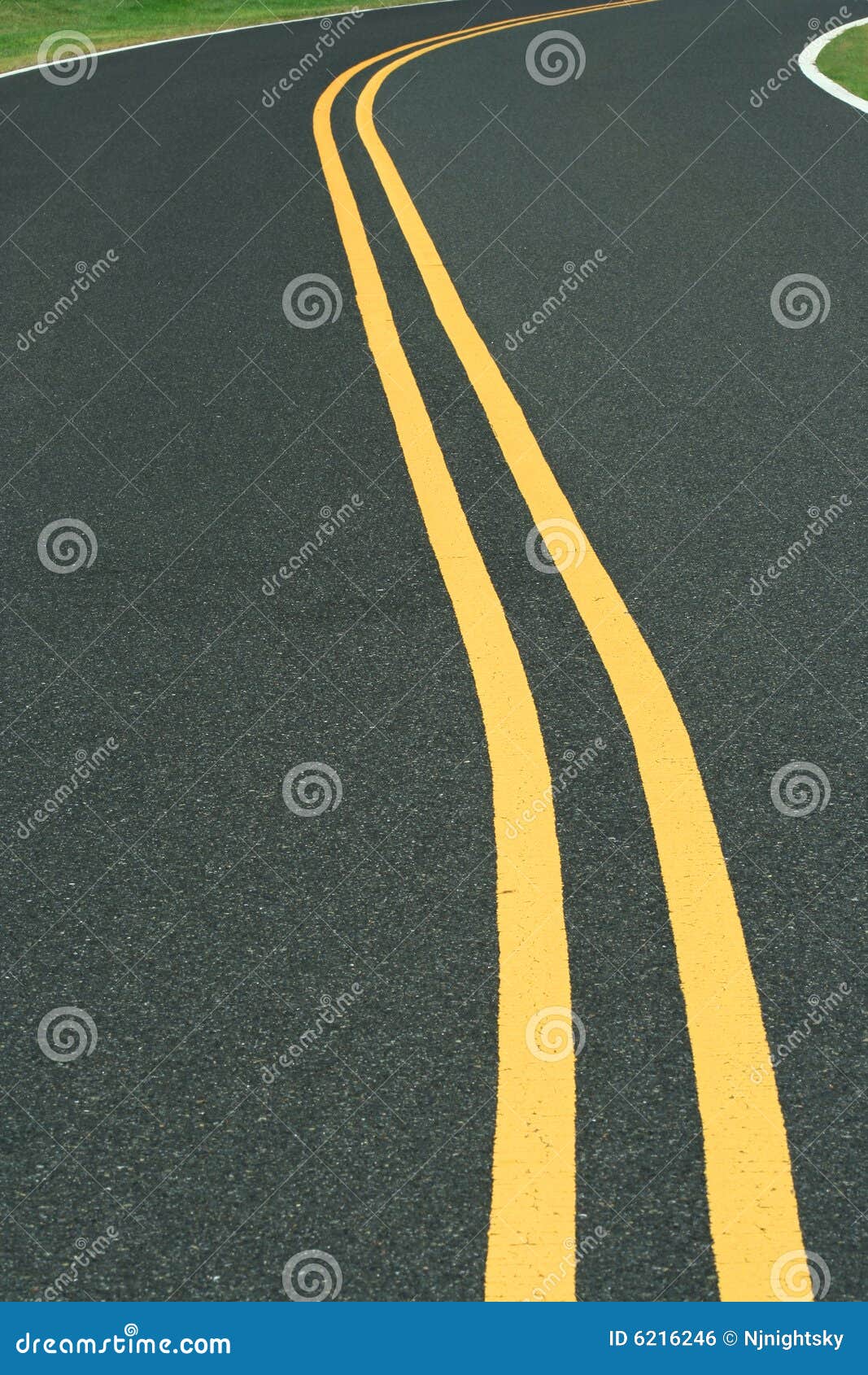 Curvy Road with Double Yellow Line Stock Photo - Image of line, yellow ...