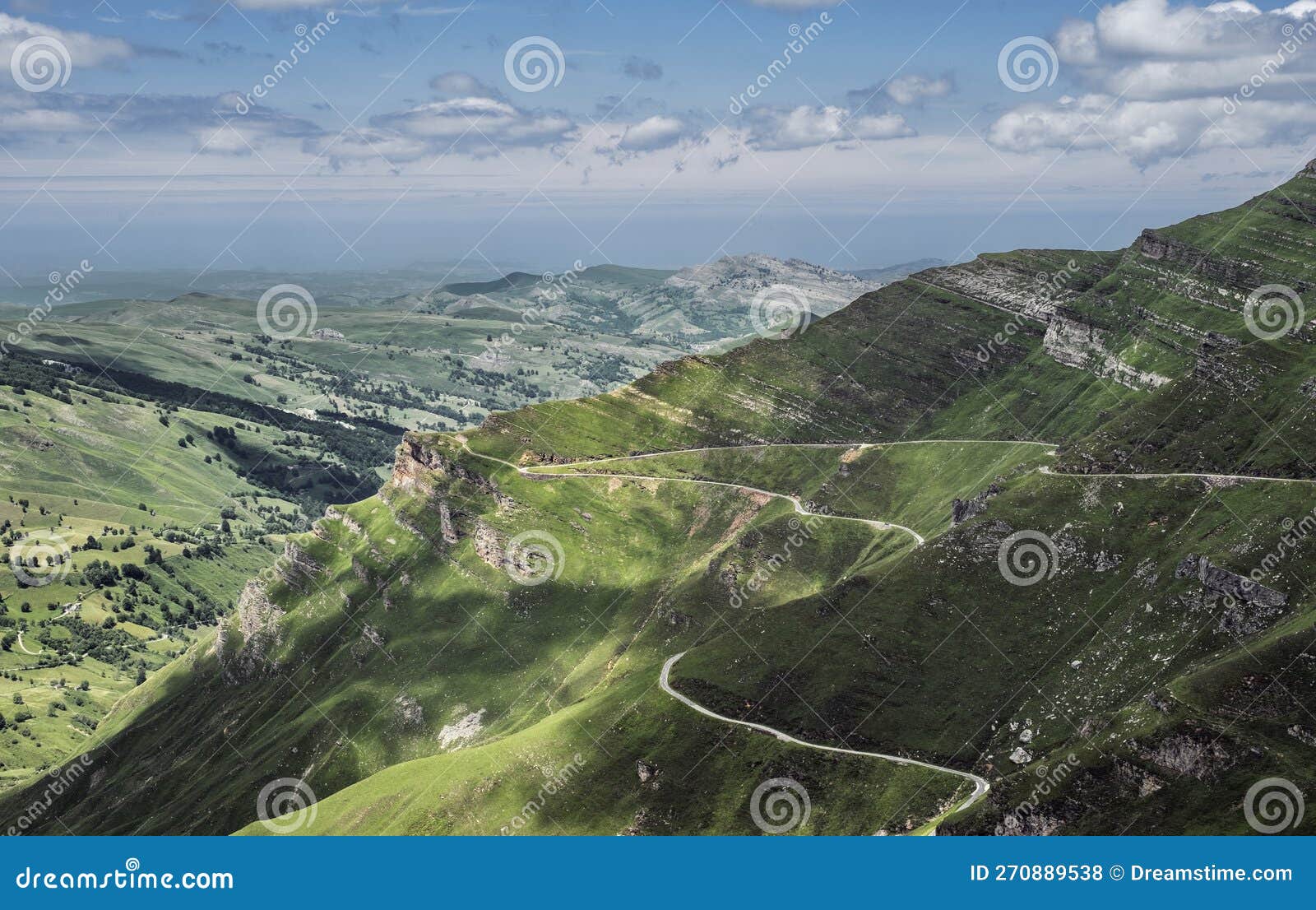 Curvy road in the mountain stock photo. Image of topography - 270889538