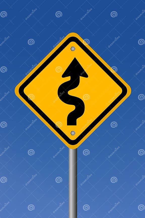 Curvy road sign stock illustration. Illustration of icon - 36681627