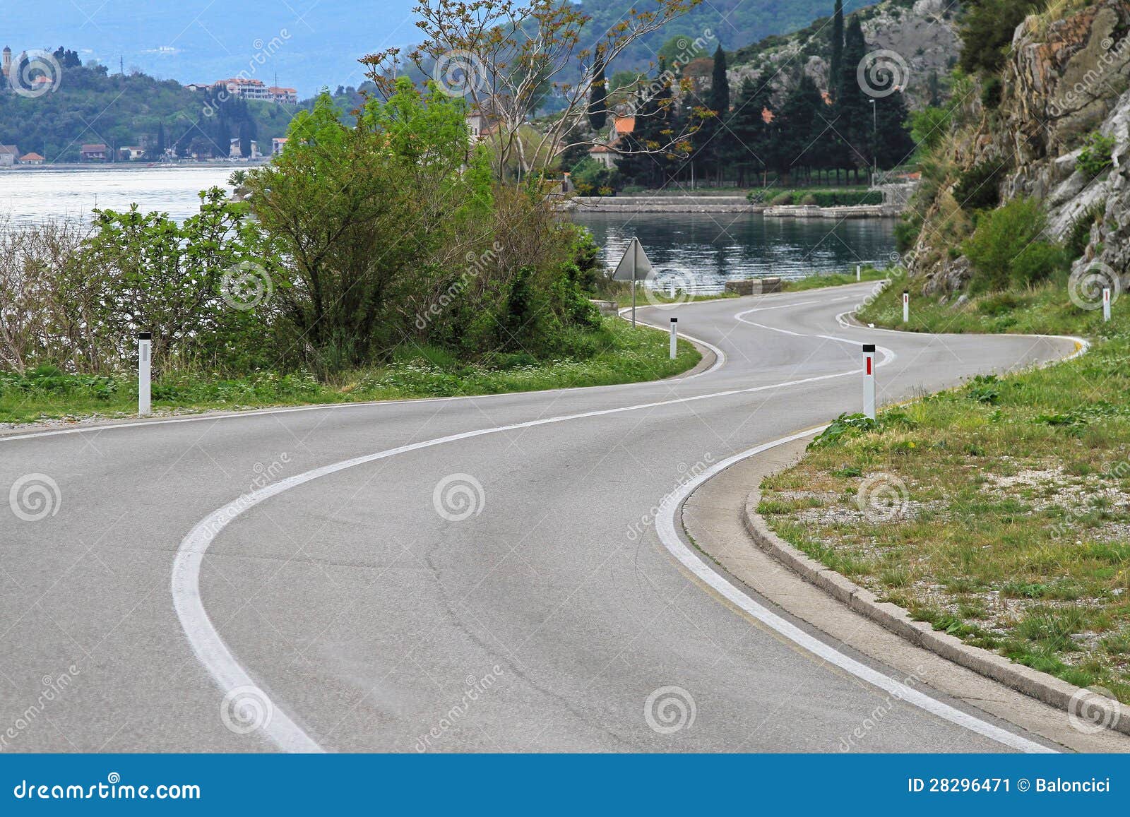 Curvy seaside road stock image. Image of seaside, roads - 28296471