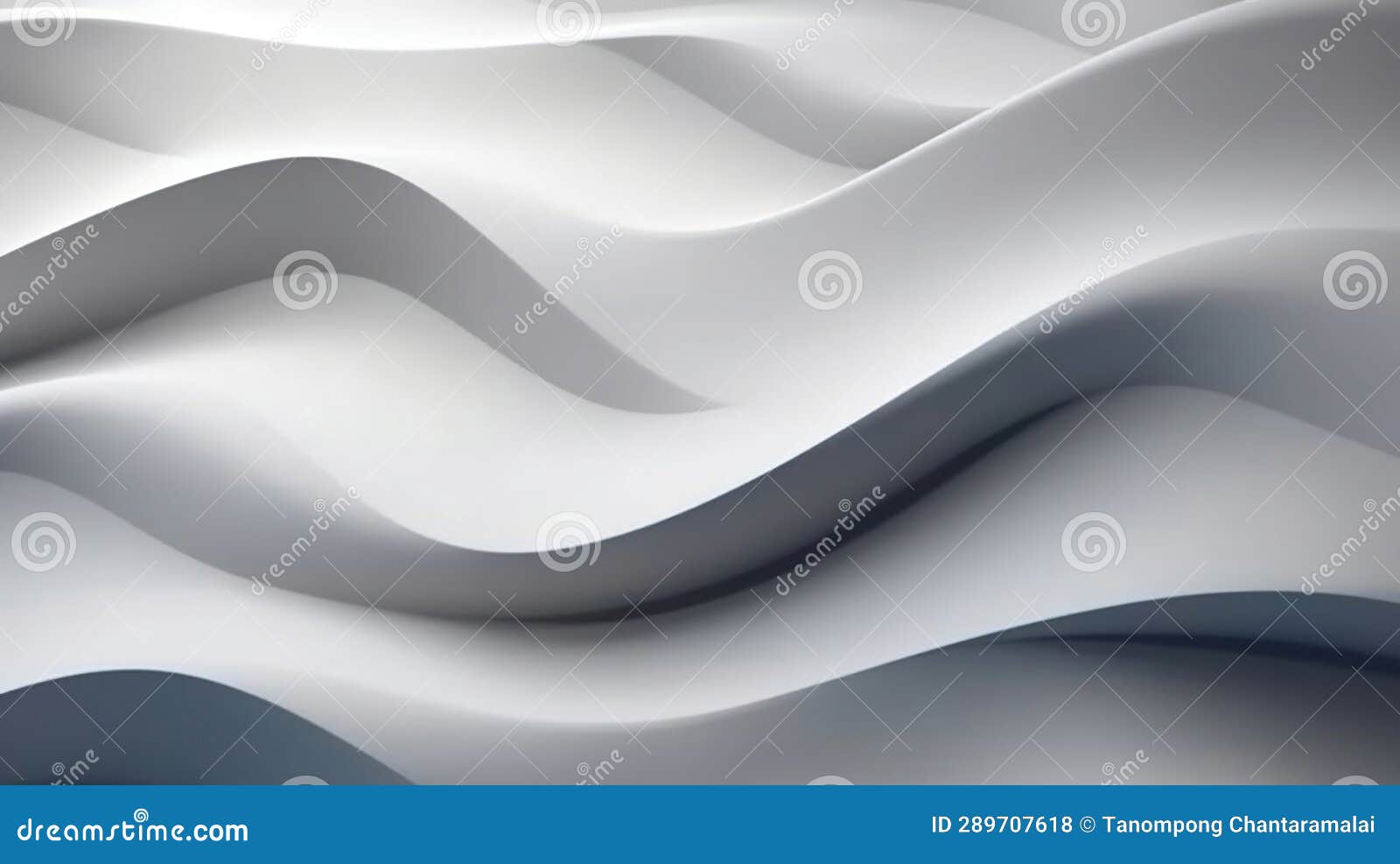 Curvy Smooth Rippled Surface, Minimal White Dynamic 3D Wave, Futuristic ...
