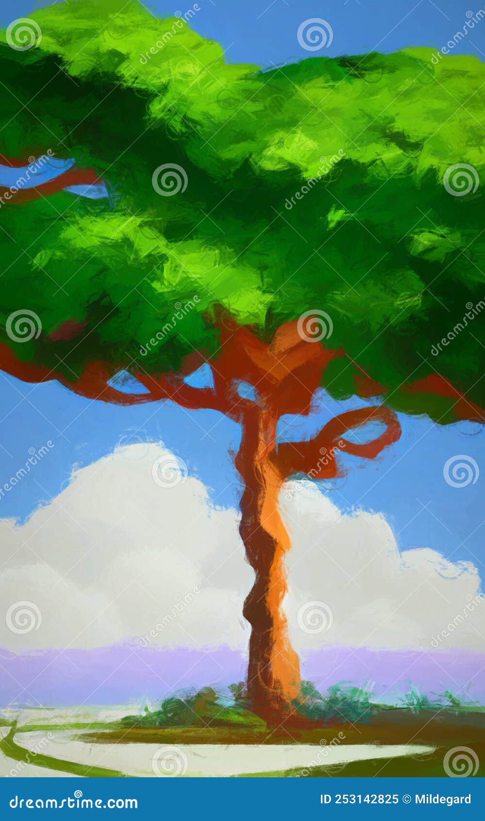 Curvy Tree - Abstract Digiral Art Stock Illustration - Illustration of ...