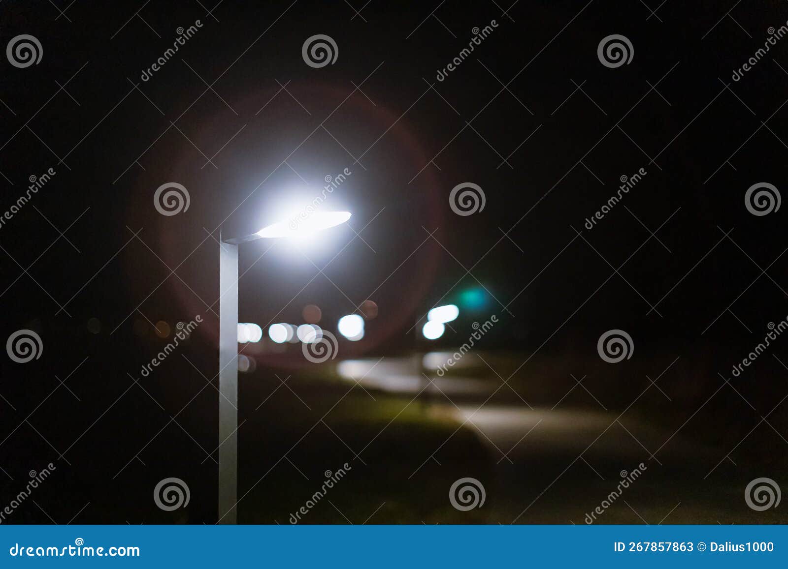 Curvy Walk Path at Night Illuminated with a Lights in Denmark Europe ...