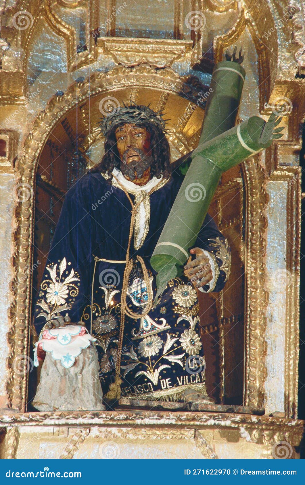 Cusco Peru, Interior of the Cathedral of Christ with Cross All Bathed in Gold Leaf from the 16th ...