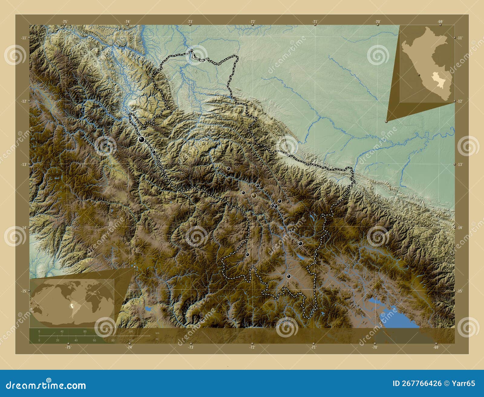 Cusco, Peru. Physical. Major Cities Stock Illustration - Illustration ...