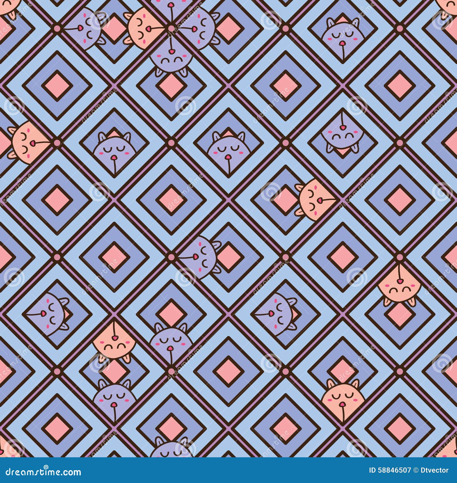 Cushion Sleep Cute Seamless Pattern Stock Vector - Illustration of ...