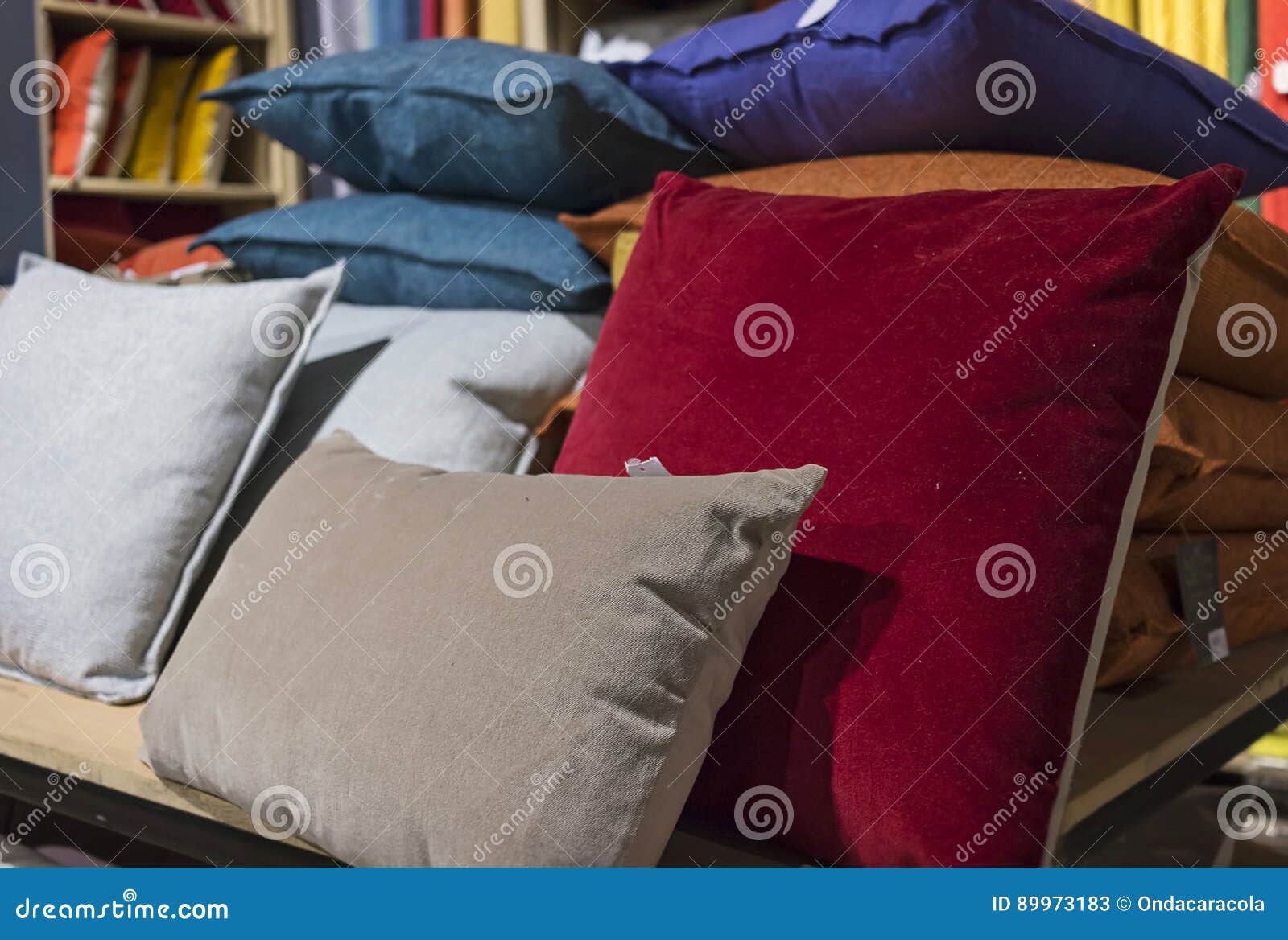 Cushion store stock image. Image of home, exhibition - 89973183