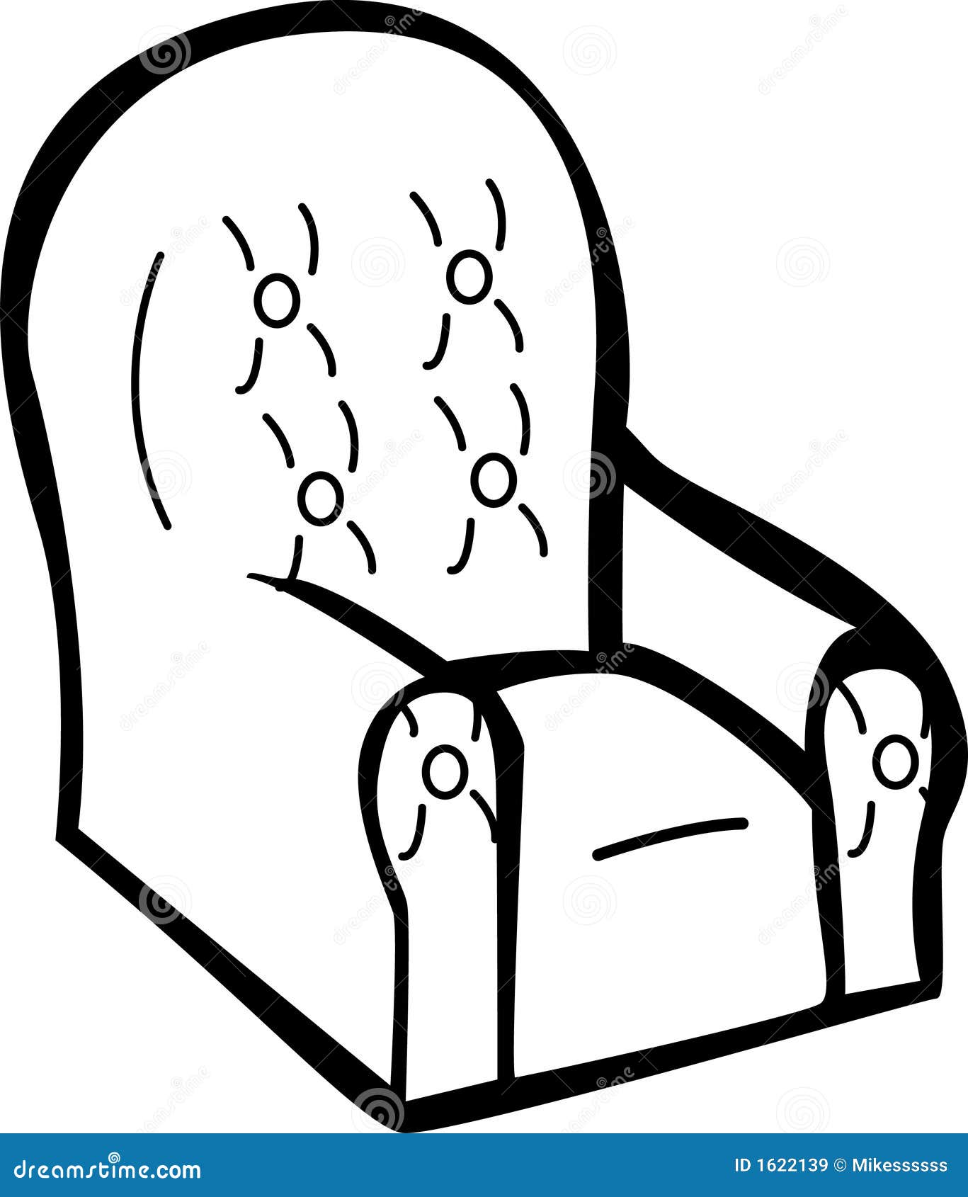 Cushioned Armchair Vector Illustration Stock Vector - Illustration of ...