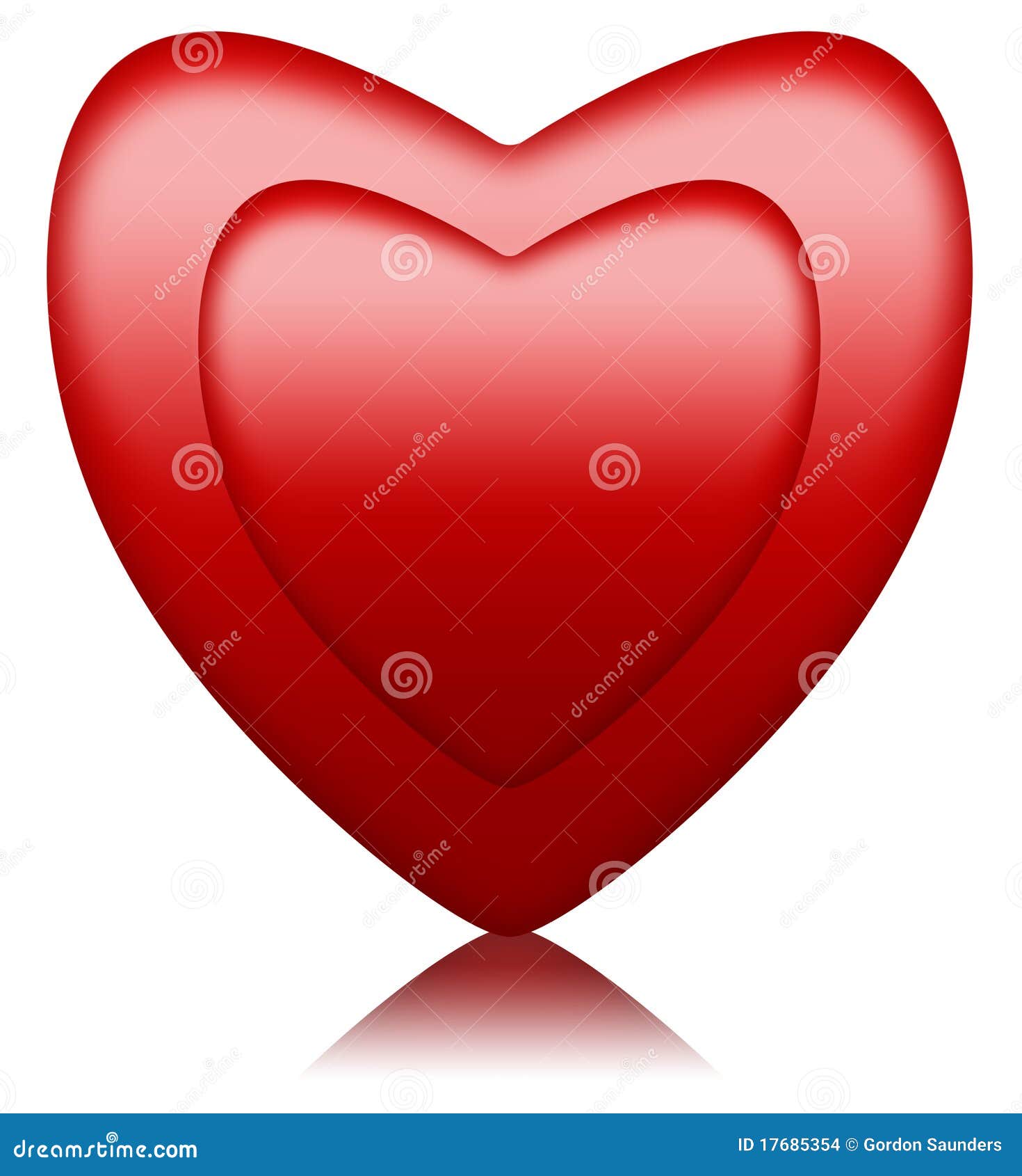 Cushioned Red Heart Inside Another Stock Illustration - Illustration of ...