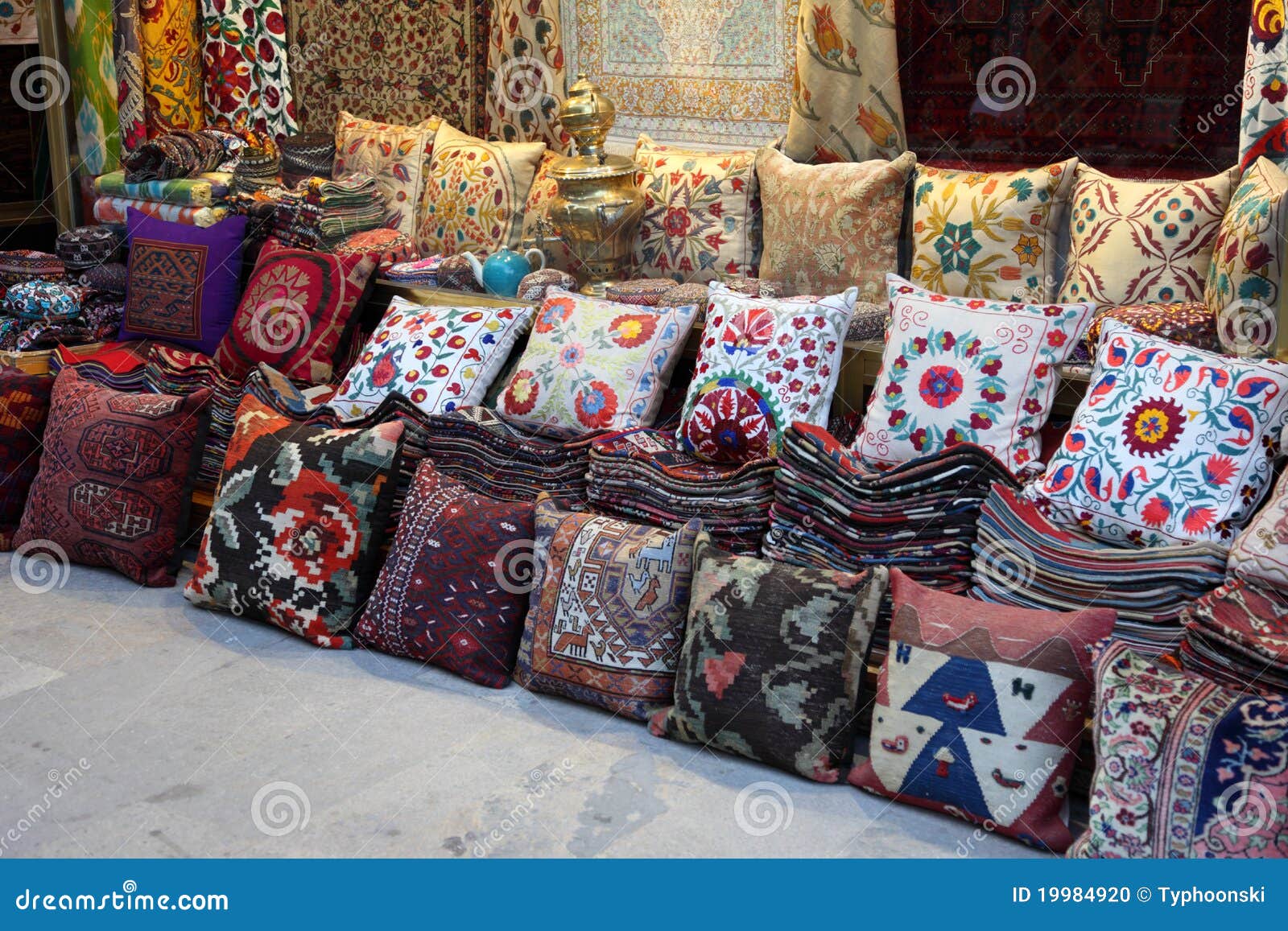 Cushions and Carpets shop stock photo. Image of middle - 19984920