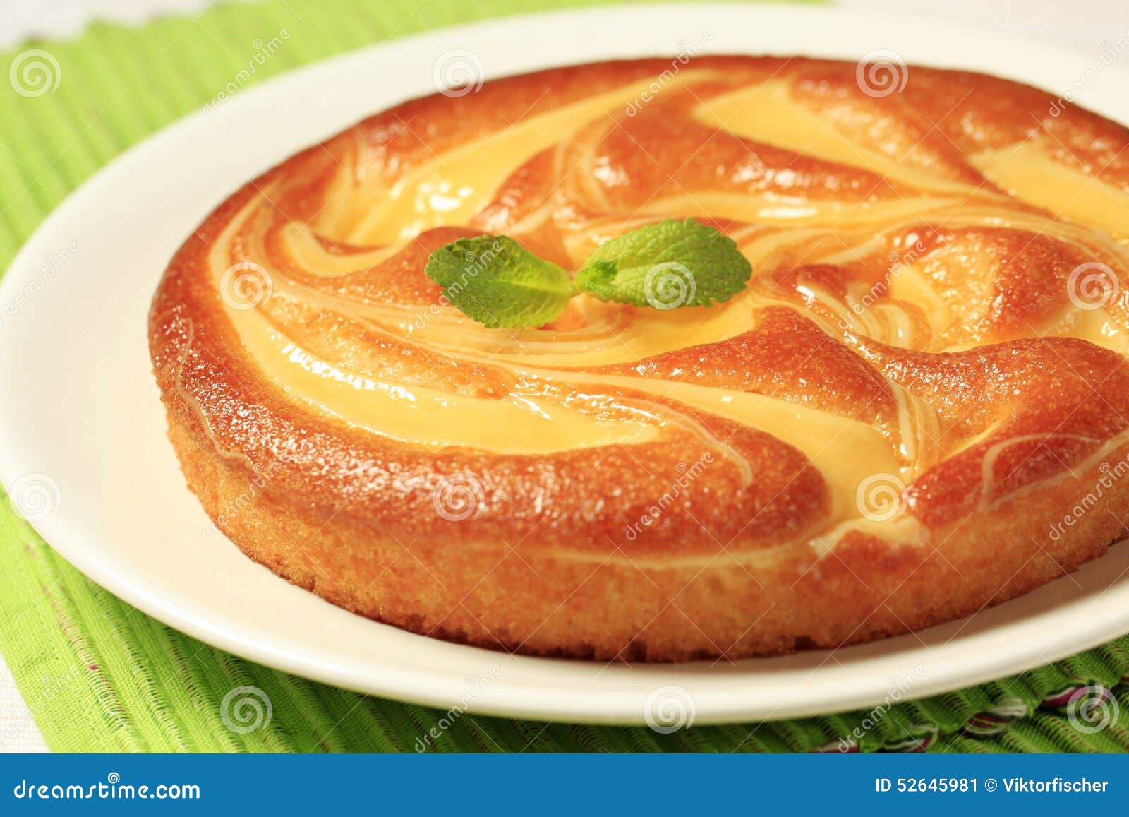 Custard cream sponge cake stock image. Image of glaze - 52645981