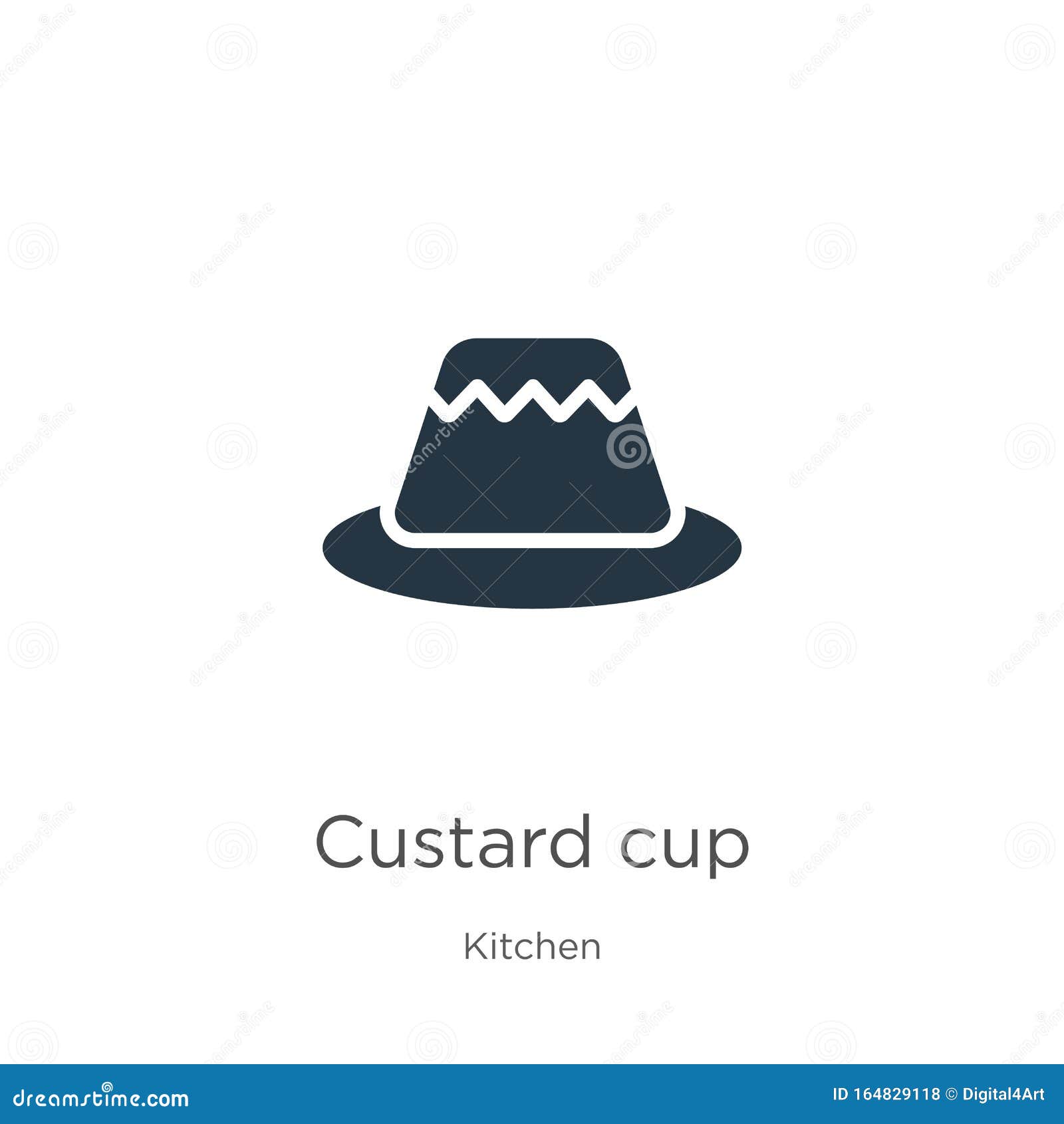 Custard Cup Icon Vector. Trendy Flat Custard Cup Icon from Kitchen ...