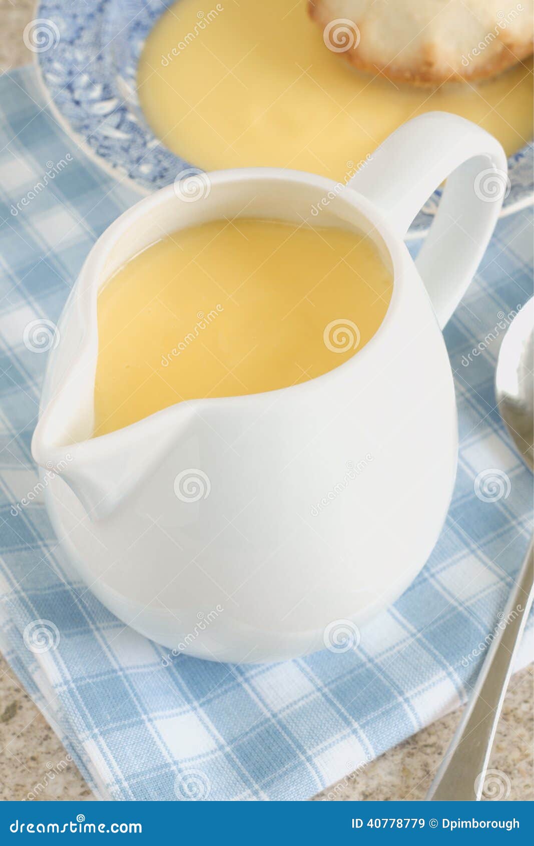 Custard stock image. Image of custard, creme, spoon, pouring - 40778779