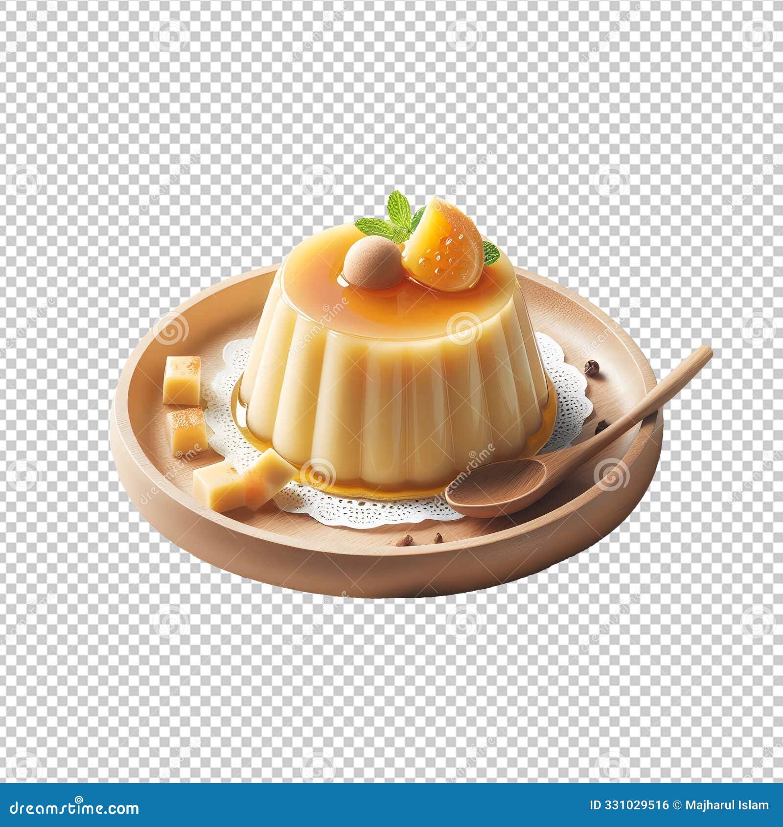 Custard Pudding Retro Mascot. Funny Cartoon Character Of Custard ...