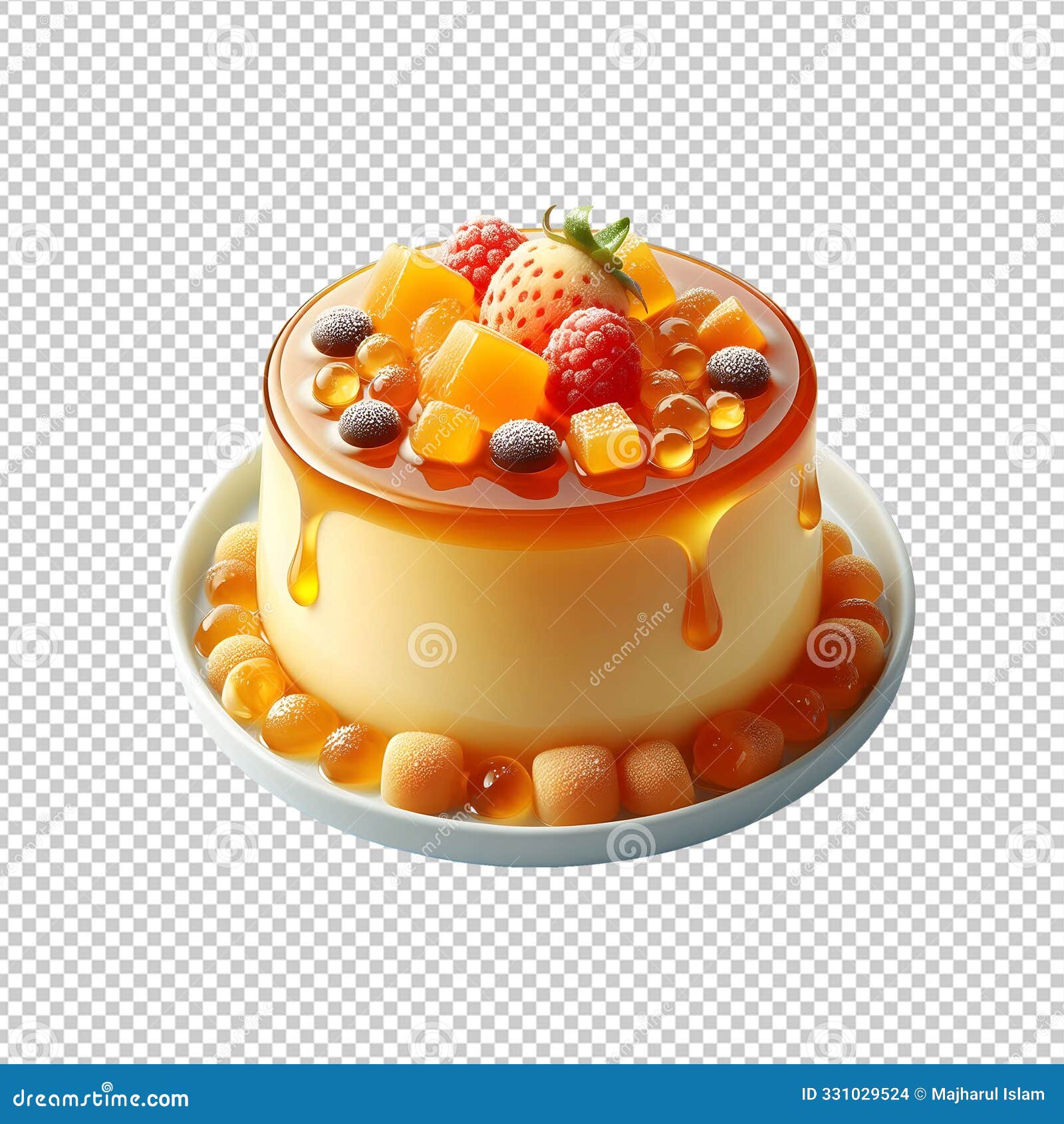 Custard Pudding Retro Mascot. Funny Cartoon Character Of Custard ...