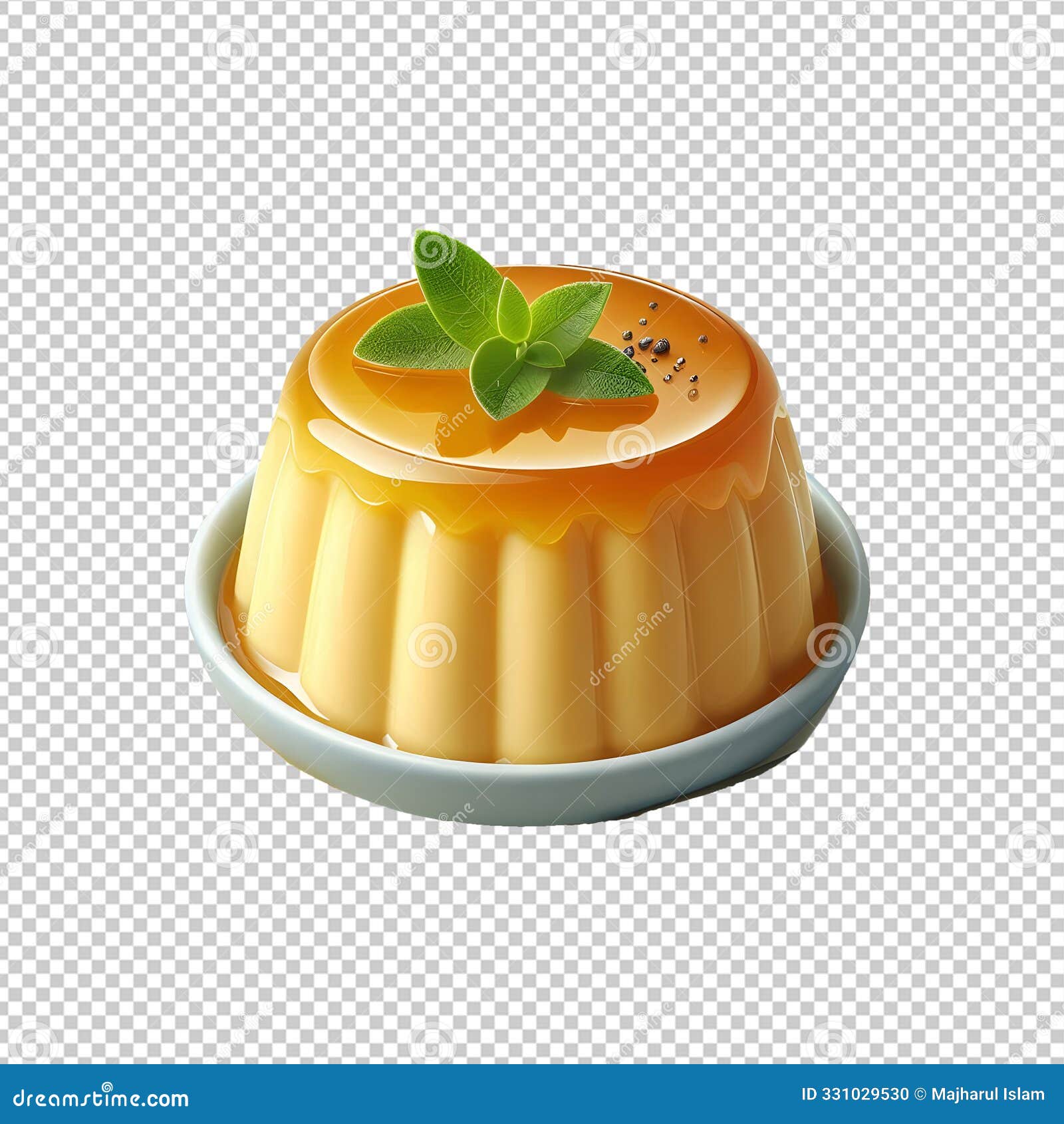 Custard Pudding Isolated On Transparent Background Stock Photography ...