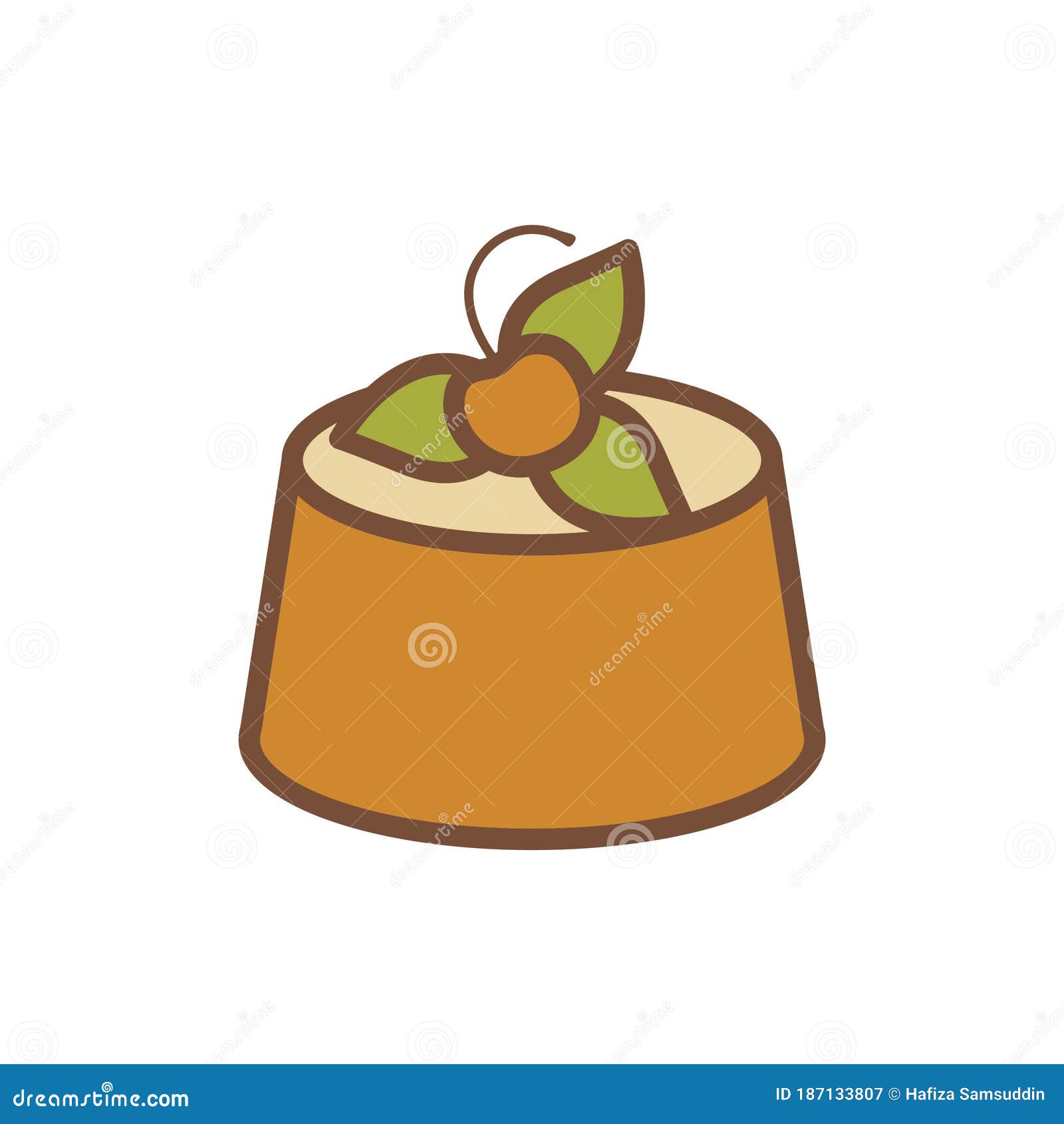 Custard Pudding. Vector Illustration Decorative Design Stock Vector ...