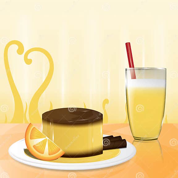 Custard Pudding. Vector Illustration Decorative Design Stock Vector ...