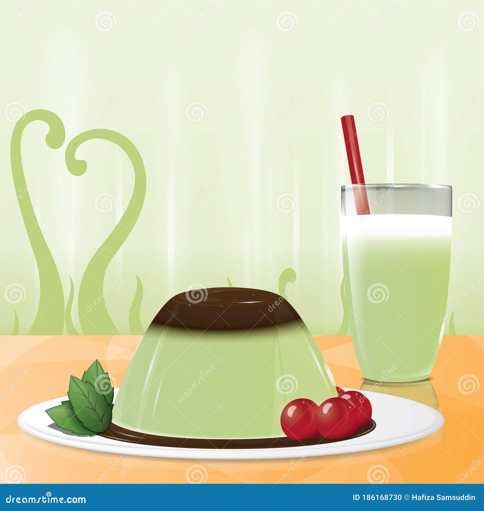 Custard Pudding. Vector Illustration Decorative Design Stock Vector ...