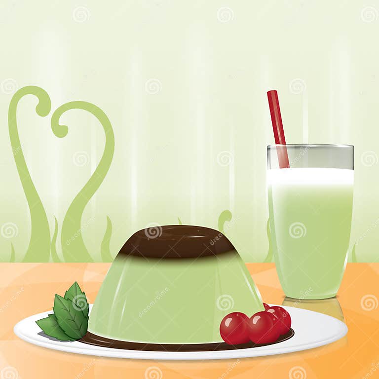 Custard Pudding. Vector Illustration Decorative Design Stock Vector ...