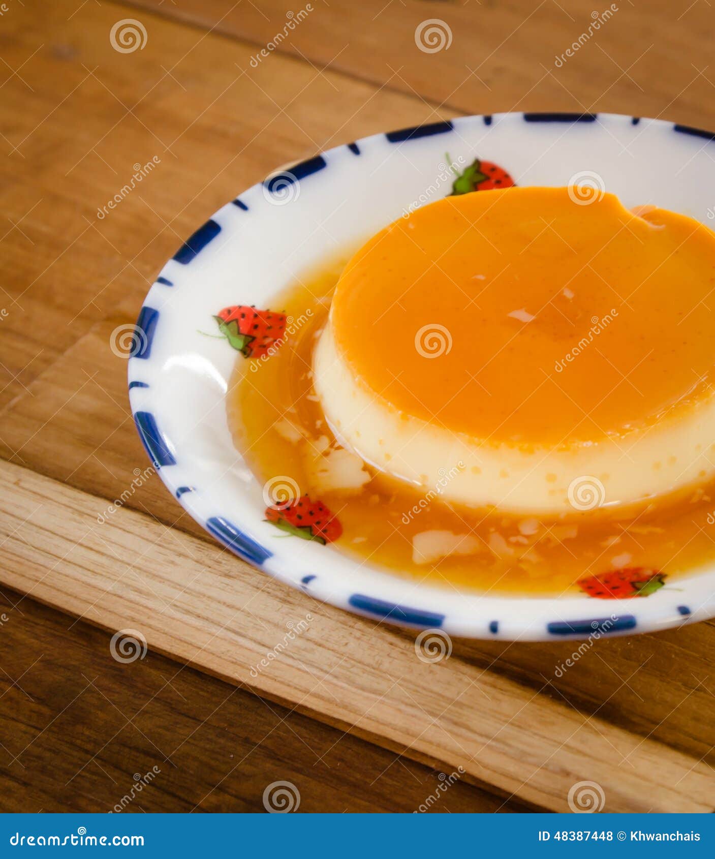 Custard Topping with Caramel Sauce Stock Photo - Image of gourmet, soft ...