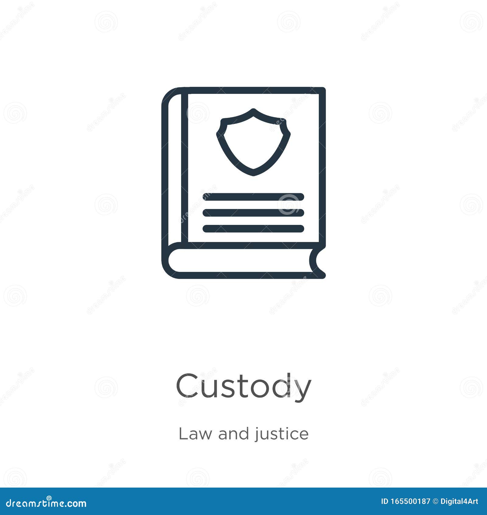 Custody Icon. Thin Linear Custody Outline Icon Isolated on White ...