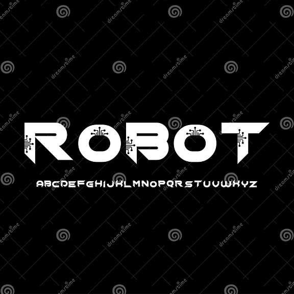 Robot Letters Vector Modern Font Template Stock Illustration ...