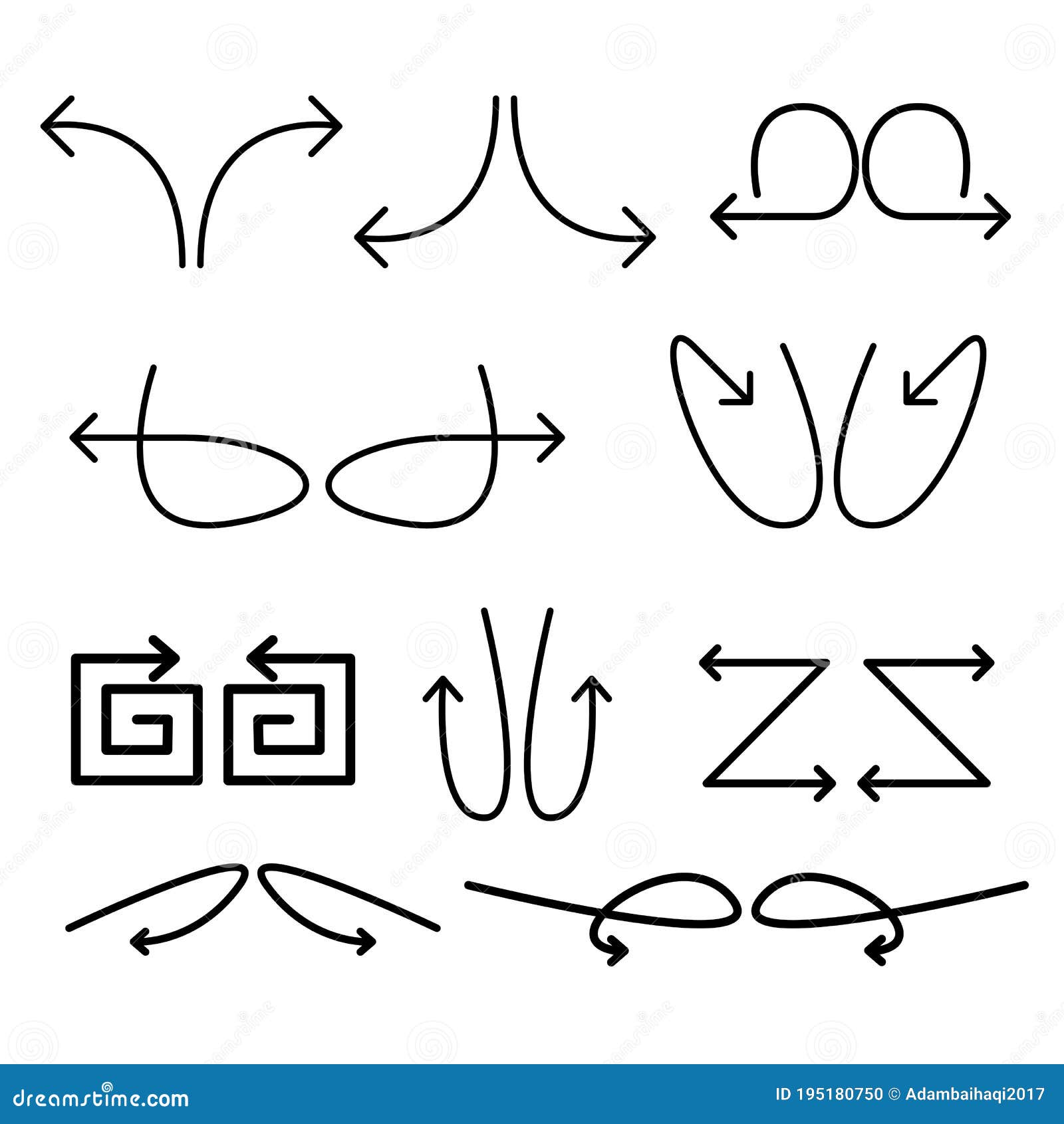 Custom Arrows, Direction Arrows with Abstract Shapes. Vector ...
