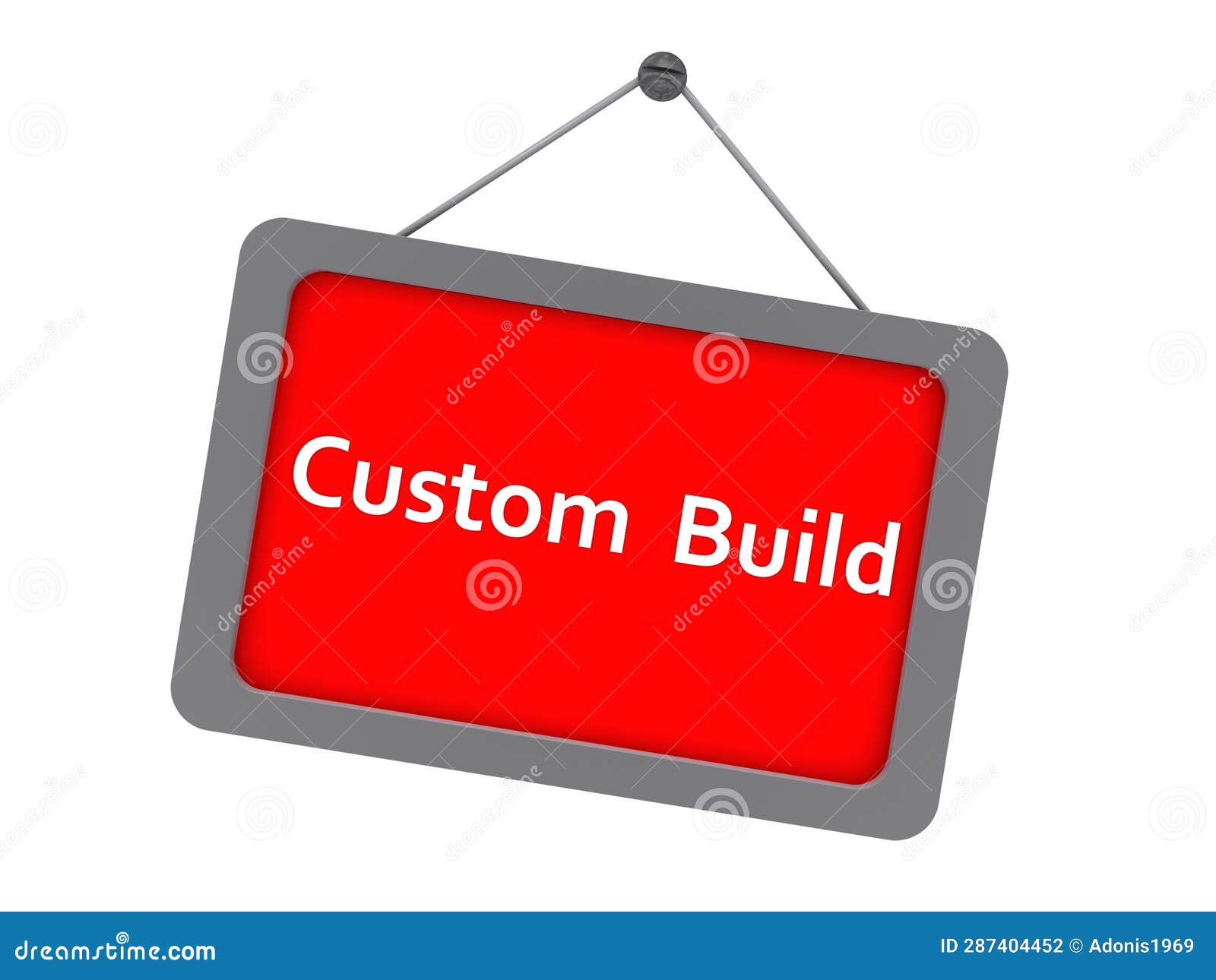 Custom build sign on white stock photo. Image of sign - 287404452