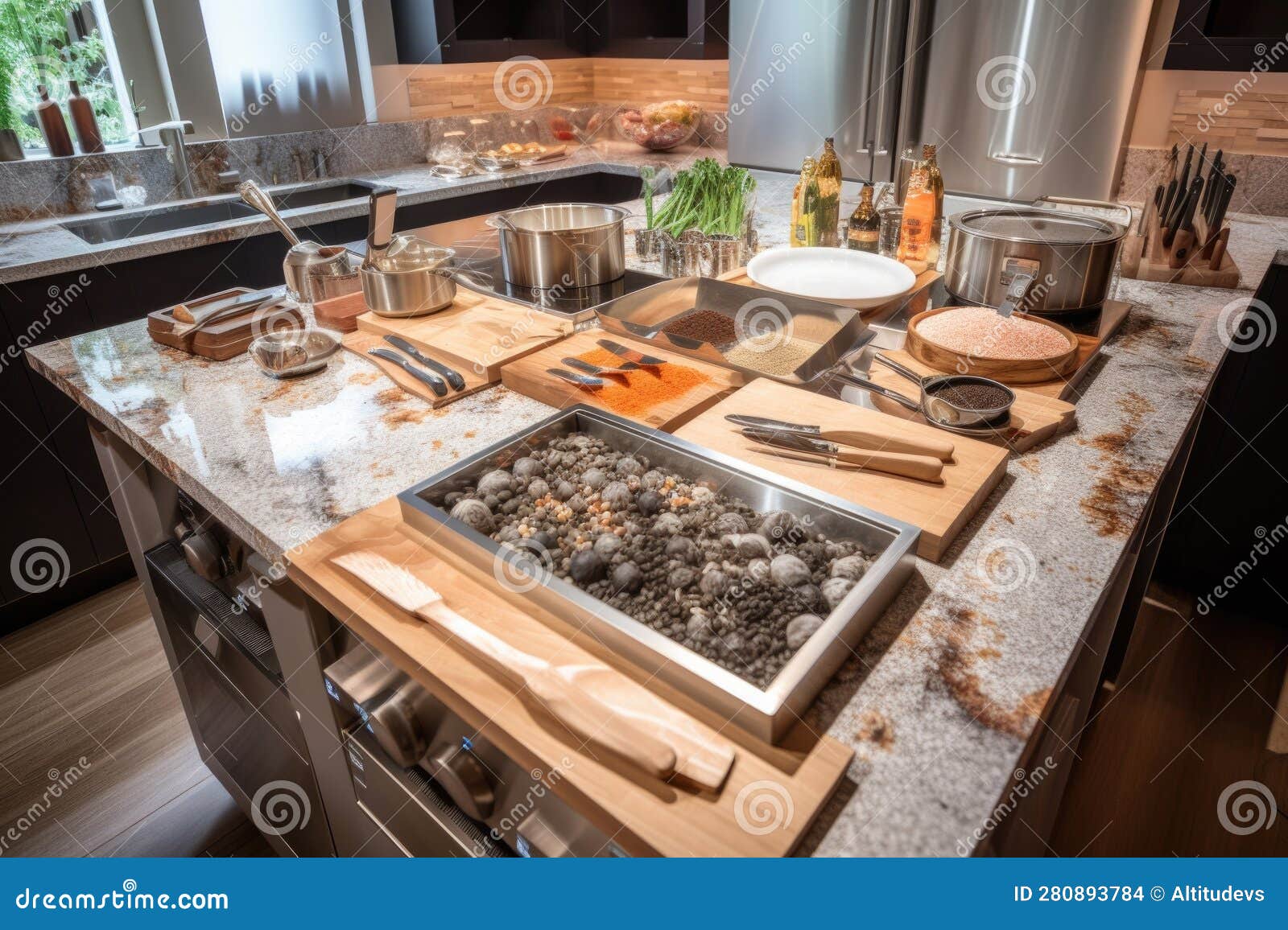 Custom-built Cooking Station with a Variety of Tools and Ingredients ...