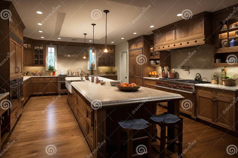 Custom-built Kitchen with Several Cooking Stations for Different ...
