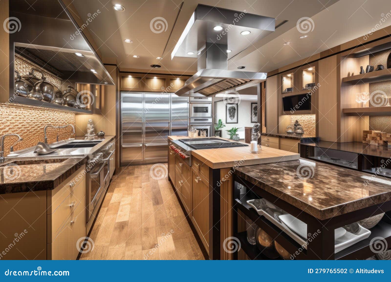 Custom-built Kitchen with Several Cooking Stations for Different ...