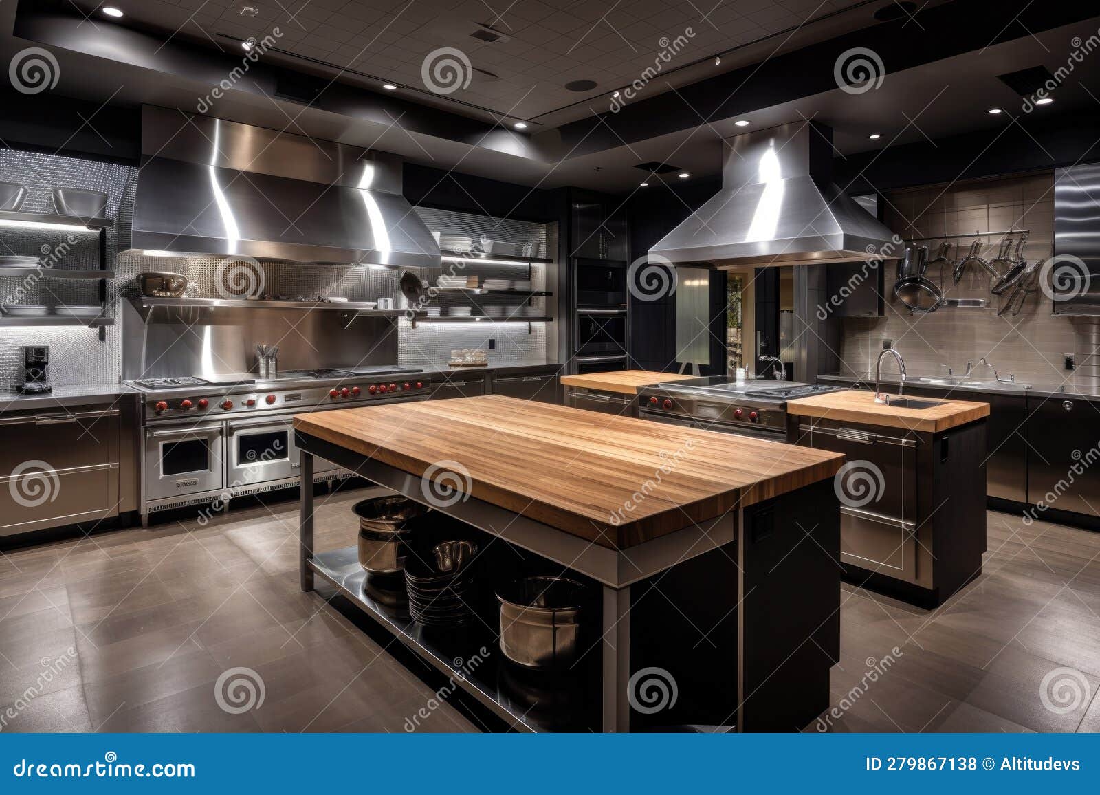 Custom-built Kitchen with Several Cooking Stations for Different ...