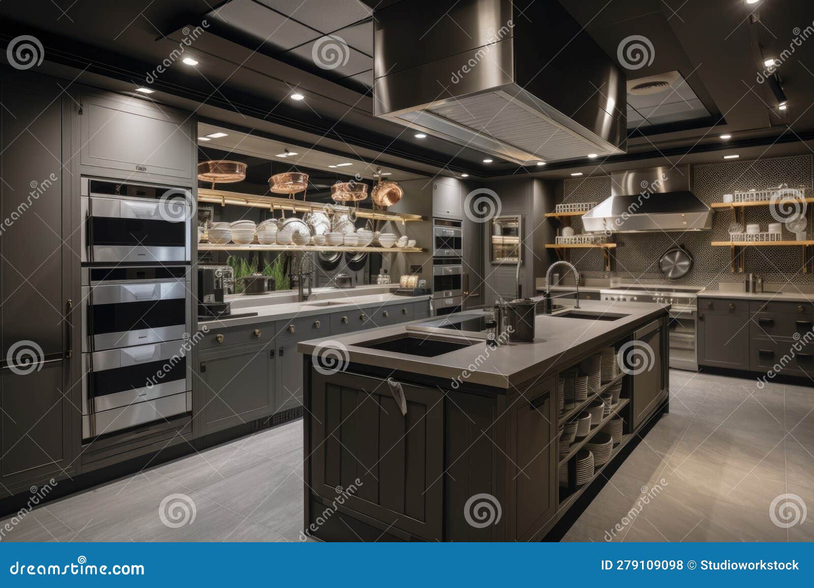 A Custom-built Kitchen with Six Cooking Stations, Each with Its Own Set ...