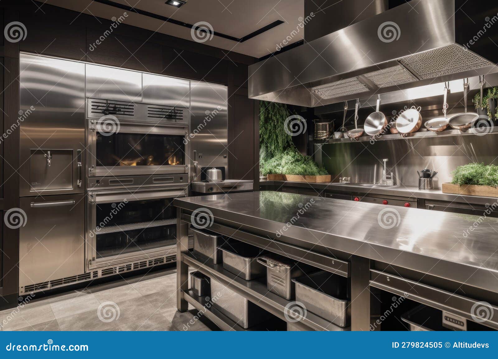 A Custom-built Kitchen with Six Cooking Stations, Each with Its Own Set ...
