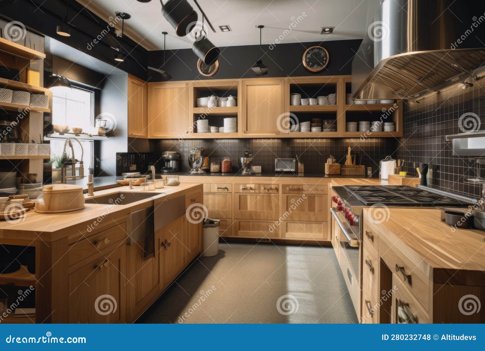 A Custom-built Kitchen with Six Cooking Stations, Each with Its Own Set ...
