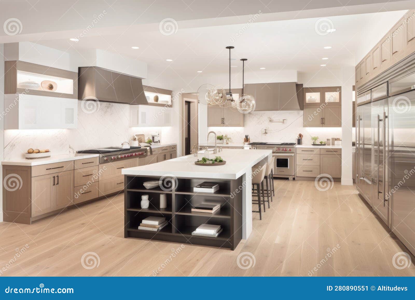 A Custom-built Kitchen with a Variety of Cooking Stations and Ample ...