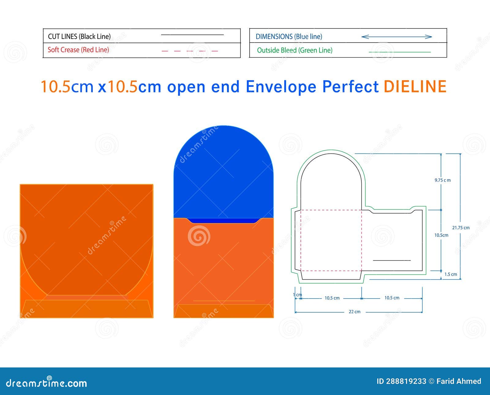 Custom Envelope Die Line Template And 3D Box Editable Easily Resizeable ...