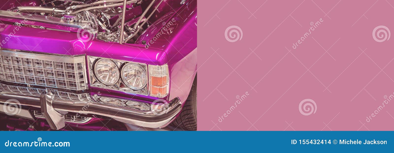 Custom Classic Vintage Car Banner with Copy Space Stock Photo - Image ...