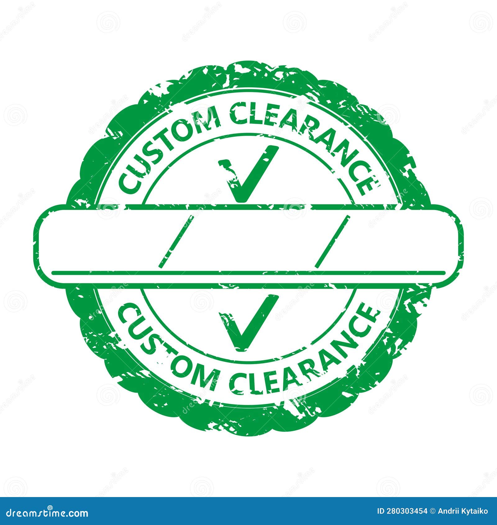 Custom Clearance Rubber Stamp with Place for Timestamp Stock Vector ...