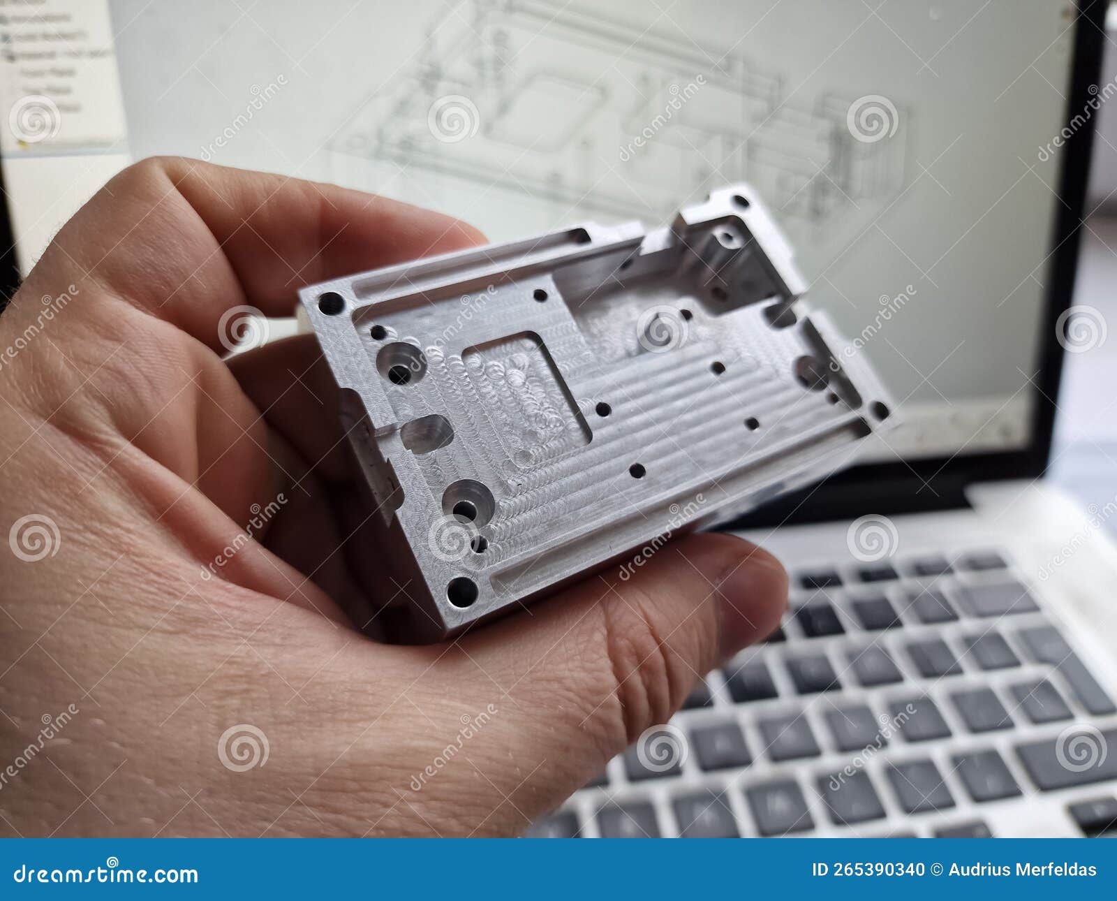 Custom CNC Milled RF Enclosure in Front of Computer Stock Photo - Image ...