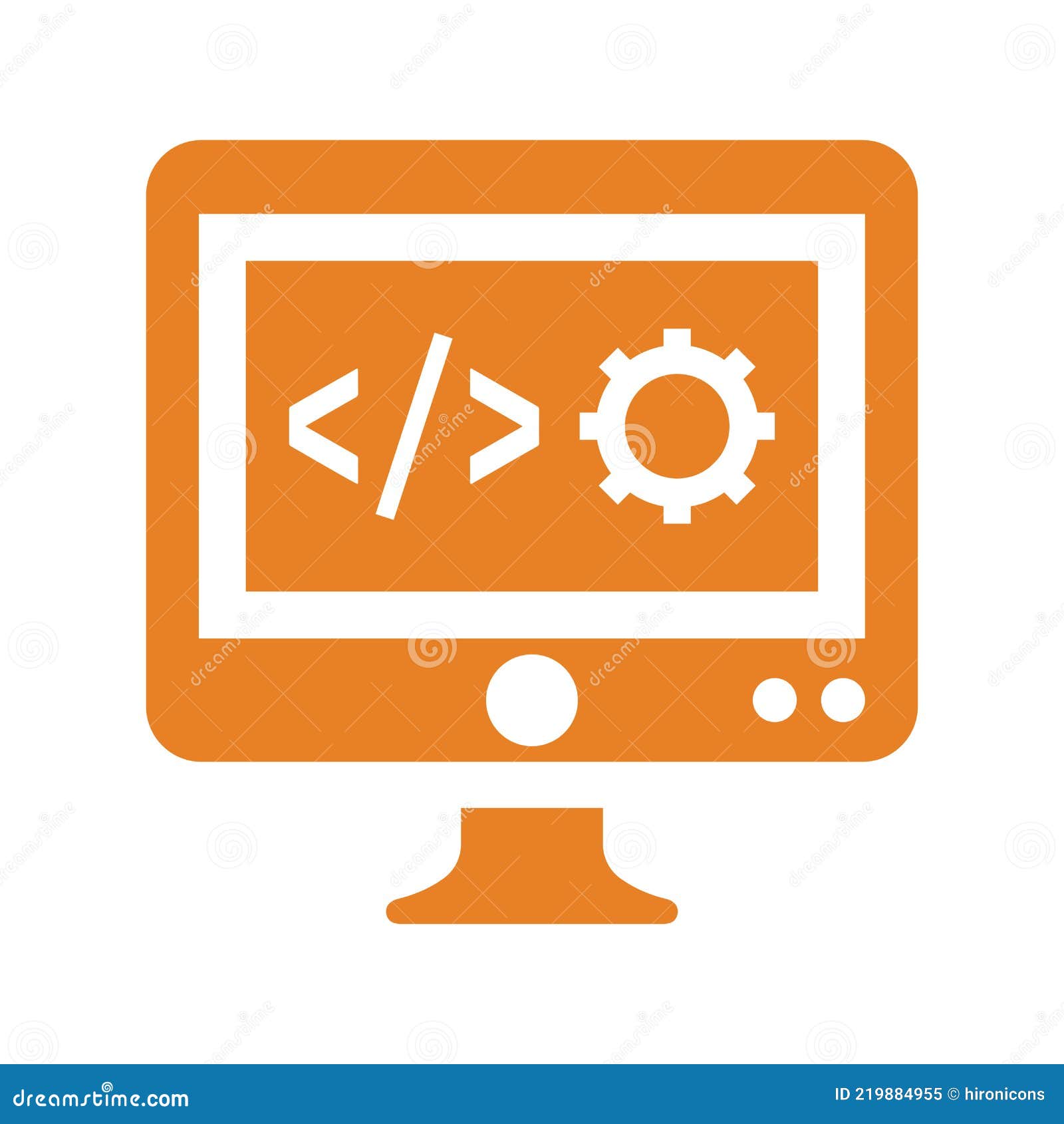 Custom Coding Developer Programming Icon Orange Color Vector Graphics Stock Vector 6134