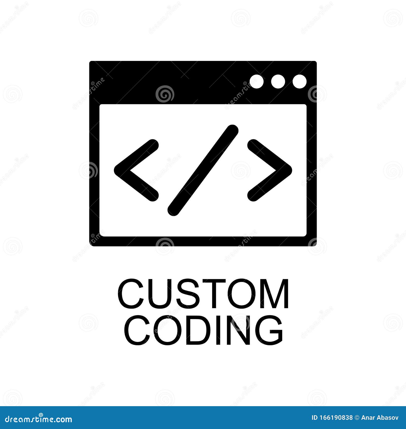 Custom Coding Icon Element Of Seo And Development Icon With Name For Mobile Concept And Web